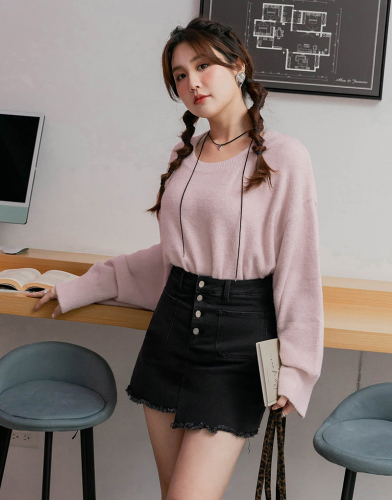 一秒入睡軟糯開岔針織毛衣 - SEOUL MATE 首爾妹